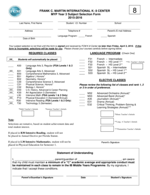 Fillable Online MARTIN INTERNATIONAL K 8 CENTER Fax Email Print - pdfFiller