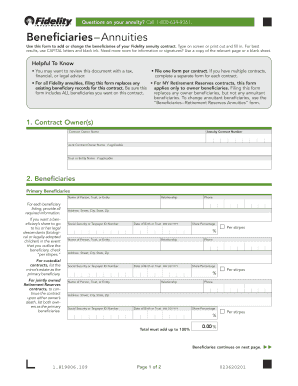 Fillable Online Beneficiary Form for Annuities (PDF) Fax Email Print - pdfFiller