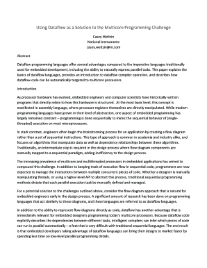 Fillable Online Using Dataflow as a Solution to the Multicore ...