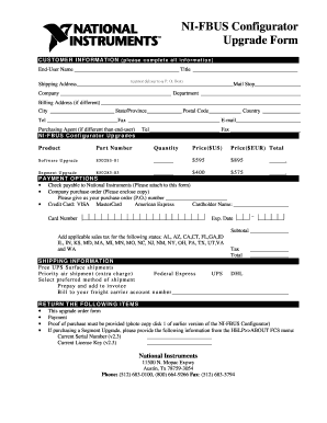 Fillable Online NI-FBUS Configurator Upgrade Form - National ...