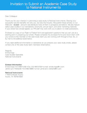 Fillable Online Invitation to Submit an Academic Case Study to National ...