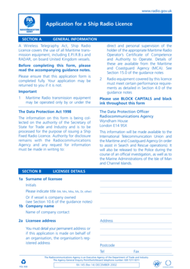 Fillable Online Application for a Ship Radio Licence - Guardian Marine ...