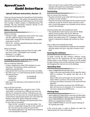 Fillable Online SpeedCoach Gold Interface Upload Software Instructions ...