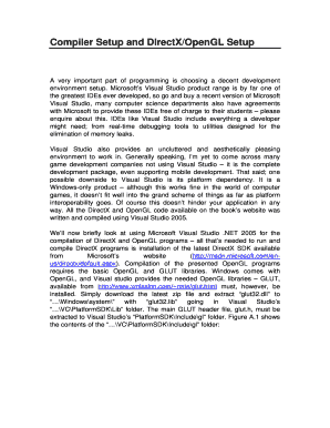 Fillable Online Compiler Setup and DirectX/OpenGL Setup Fax Email Print - pdfFiller