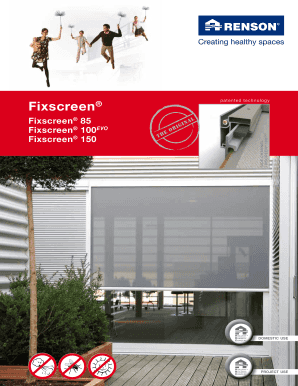 Renson Fixscreen 150 Evo - Fill Online, Printable, Fillable, Blank | pdfFiller