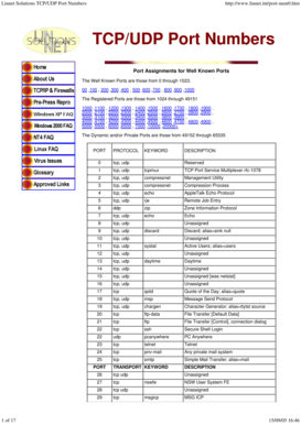 Fillable Online TCP/UDP Port Numbers - Linnet Solutions Ltd Fax Email ...