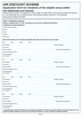 Air Discount Scheme Online Application - Fill Online, Printable ...