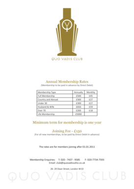 Fillable Online Annual Membership Rates Fax Email Print - pdfFiller