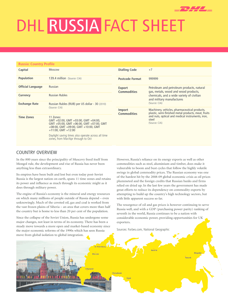 Fillable Online Russian Factsheet (356KB) - DHL Guide Fax Email Print - pdfFiller