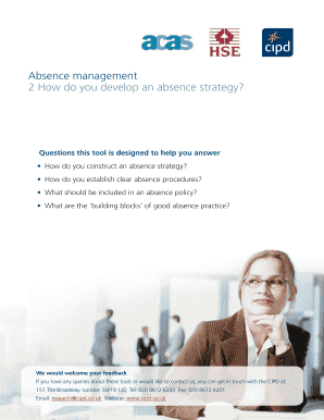 Absence Management 2 How Do You Develop An Absence Strategy? - Cipd Co ...