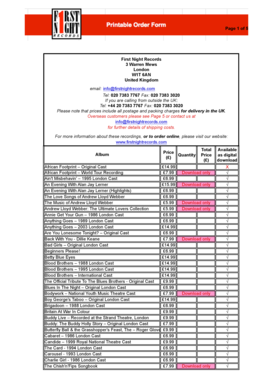 Fillable Online FNR Catalogue REVISED 14 Aug 2012 - First Night Records ...