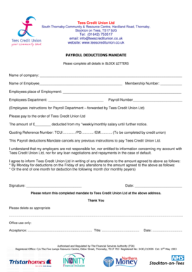 Fillable Online Payroll Deductions Form - zinu Fax Email Print - pdfFiller