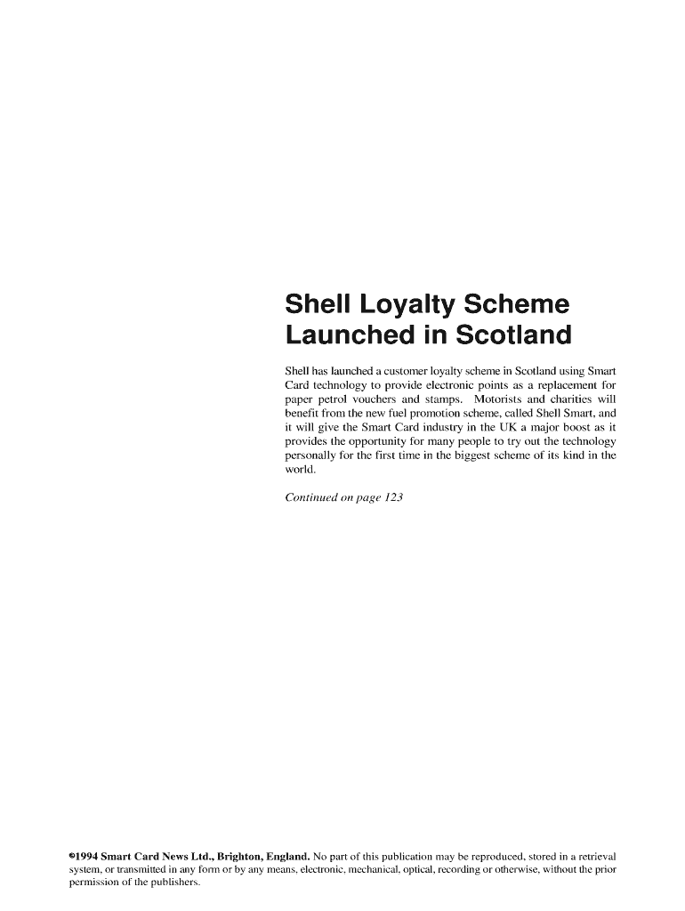 Fillable Online Shell Loyalty Scheme Fax Email Print - pdfFiller
