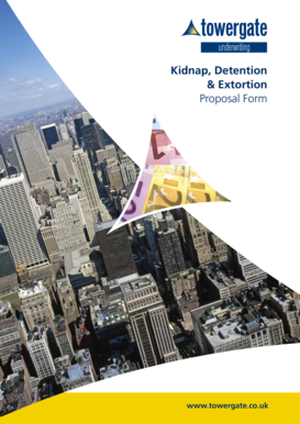 Fillable Online Kidnap, Detention & Extortion Proposal Form - Towergate ...