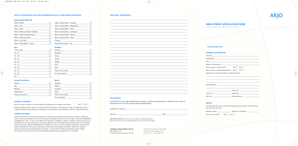 Fillable Online EMPLOYMENT APPLICATION FORM - the Arjo Recruitment Site ...