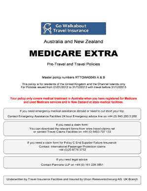 Fillable Online Medicare Extra Wording - Go Walkabout Travel Insurance ...