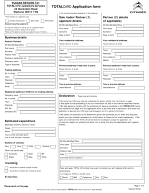 Fillable Online TOTALCARD Application Form Fax Email Print - pdfFiller
