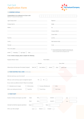 Fillable Online Application Form - Central Fuel Card Fax Email Print ...