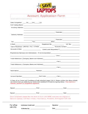 Fillable Online SoL Application Form - Form - Cheap Laptops from Save ...