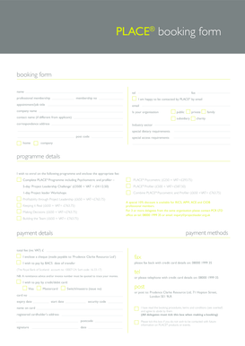 Fillable Online PLACE booking form Fax Email Print - pdfFiller
