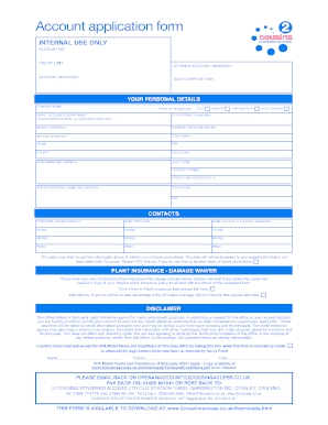 Fillable Online To Download Account Form PDF - 2 Cousins Powered Access ...