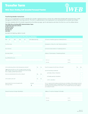 Fillable Online SIPP Transfer Form PDF - IWeb Share Dealing Fax Email ...