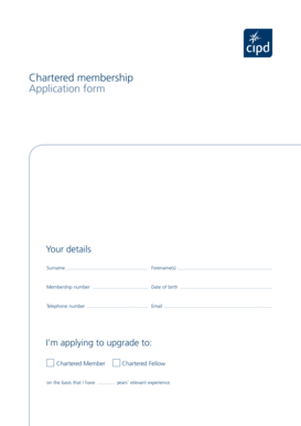 Fillable Online cipd co Chartered membership Application form - The ...