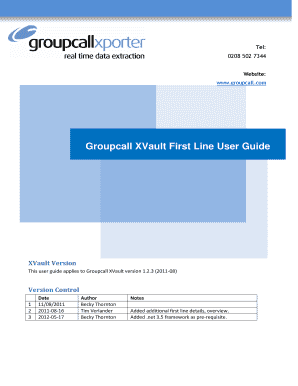 Fillable Online Groupcall XVault First Line User Guide Fax Email Print - pdfFiller