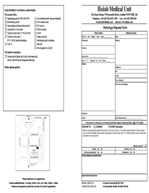 Fillable Online biolab co Request form pathology - 24th March 2011 ...