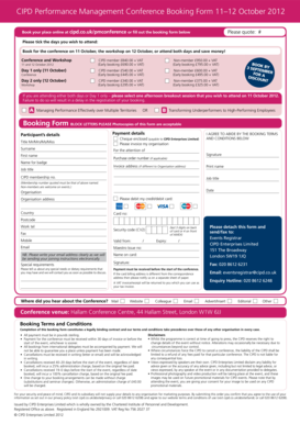 Fillable Online cipd co CIPD Performance Management Conference Booking ...