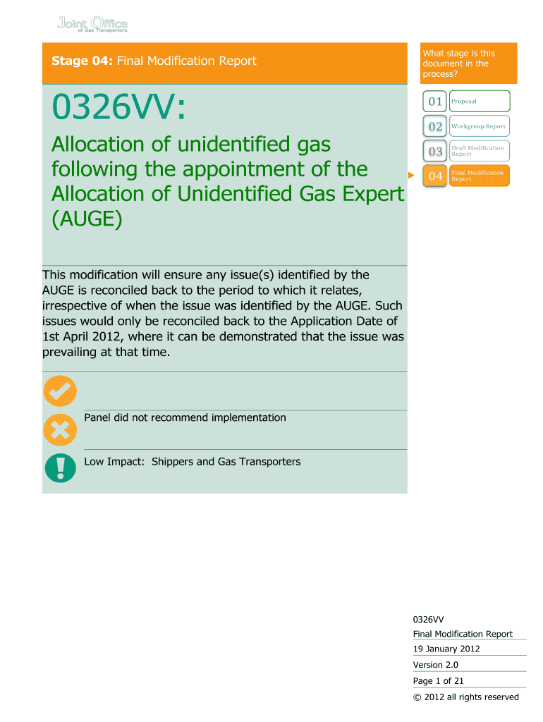 Fillable Online 19 January 2012 Final Modification Report - Joint ...