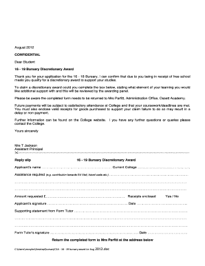 Fillable Online Award Application Form - The Ossett Academy Website Fax ...
