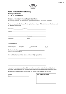 Fillable Online Form-b - North Yorkshire Moors Railway Fax Email Print ...