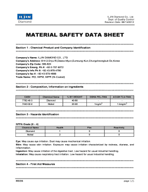 Fillable Online MSDS-IRD, IMPM, IMPR Ni 12Y Fax Email Print - pdfFiller