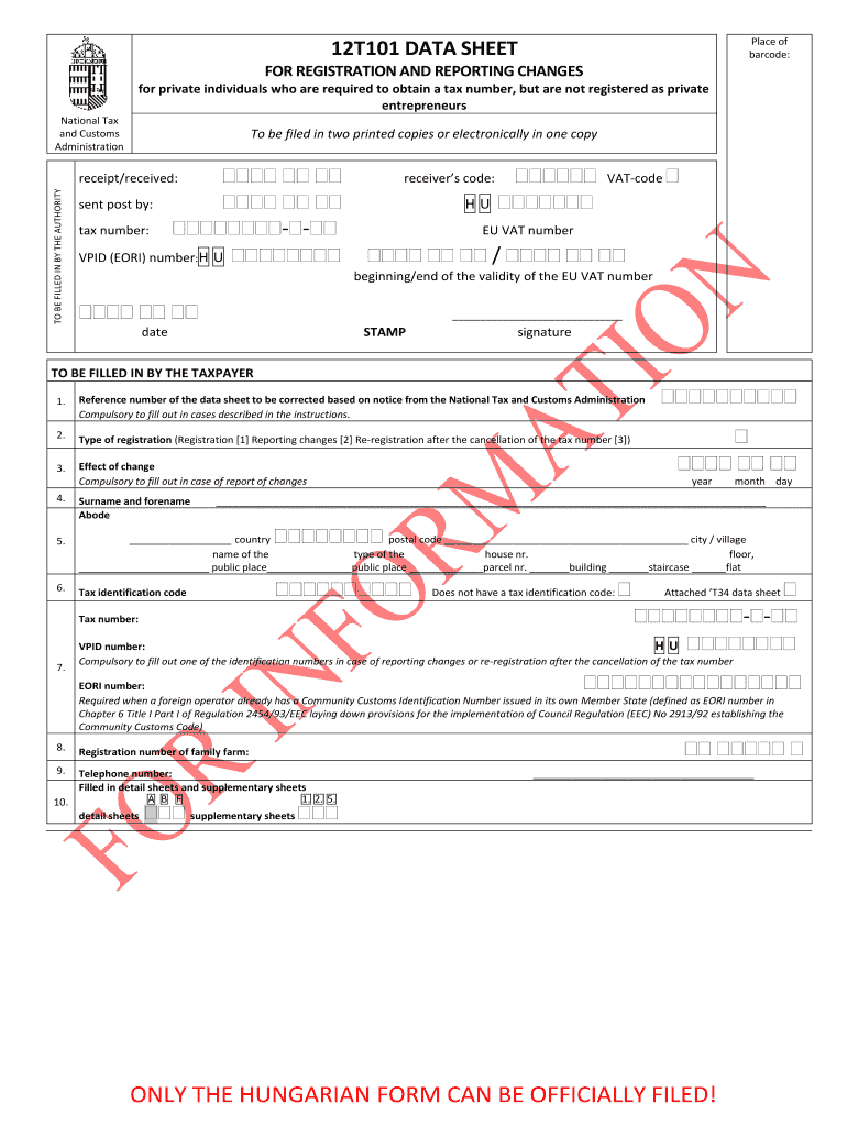 Fillable Online Only the hungarian form can be officially filed ...