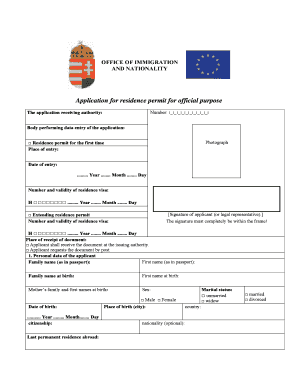 Fillable Online mfa gov Application for residence permit for official ...