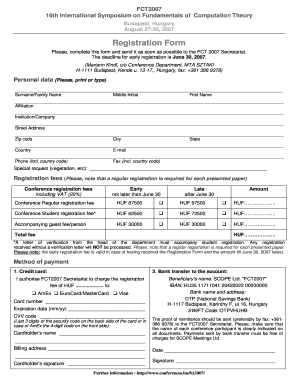 Fillable Online Registration Form - Conferences.hu Fax Email Print - pdfFiller