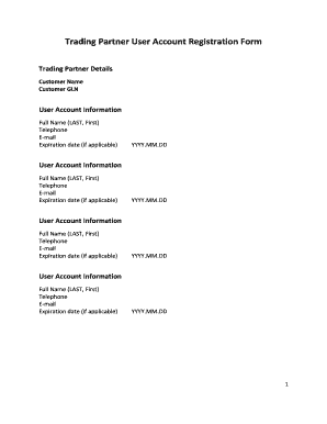 Fillable Online Trading Partner User Account Registration Form - GS1 ...