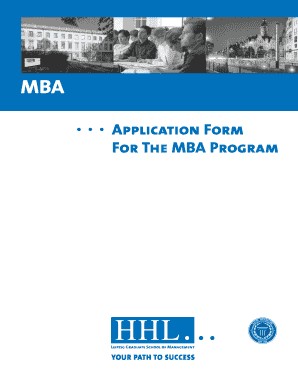 Fillable Online Application Form For The MBA Program - HHL Leipzig ...