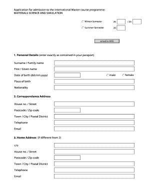 Fillable Online MSS application form Fax Email Print - pdfFiller