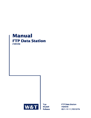 Fillable Online WuT data sheet: FTP Data Station - Wiesemann & Theis GmbH Fax Email Print ...