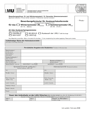Fillable Online uni-muenchen This form should be returned to the host ...