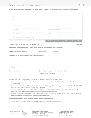 Fillable Online 1.12 Stand construction permit Fax Email Print - pdfFiller