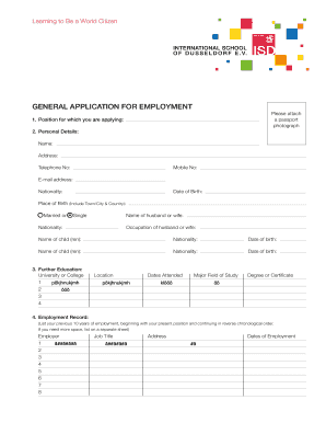 Fillable Online Completed ISD application form - International School ...