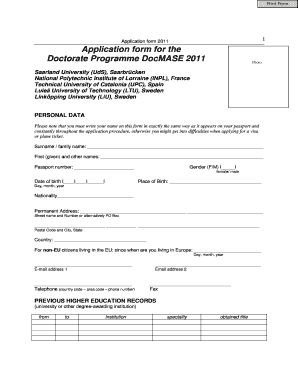 Fillable Online Application Form DocMASE Final Fax Email Print - pdfFiller