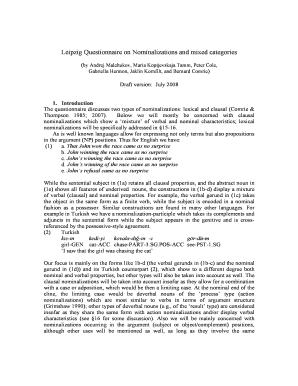 Fillable Online Leipzig Questionnaire on Nominalizations and mixed ...