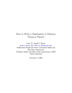 Fillable Online How to Write a Dissertation or Diploma Thesis in ...