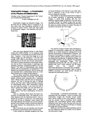 Fillable Online Anamorphic Images Fax Email Print - pdfFiller