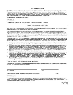 Fillable Online IEEE COPYRIGHT FORM The IEEE has developed this form ...