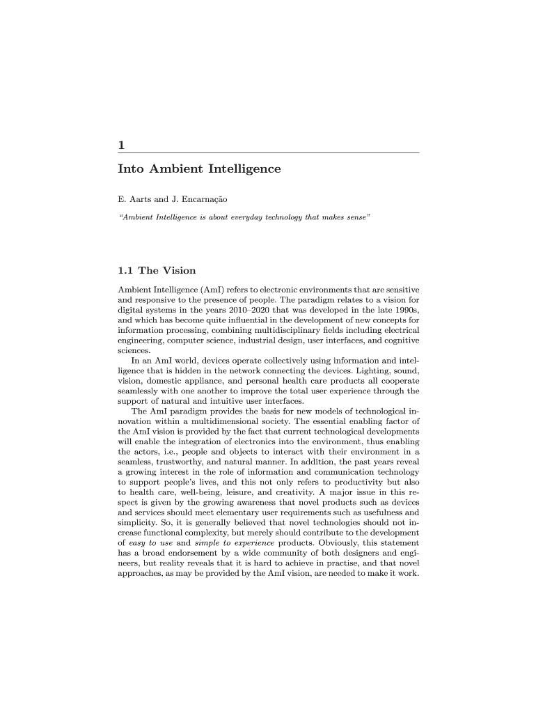 Fillable Online Into Ambient Intelligence Fax Email Print - pdfFiller